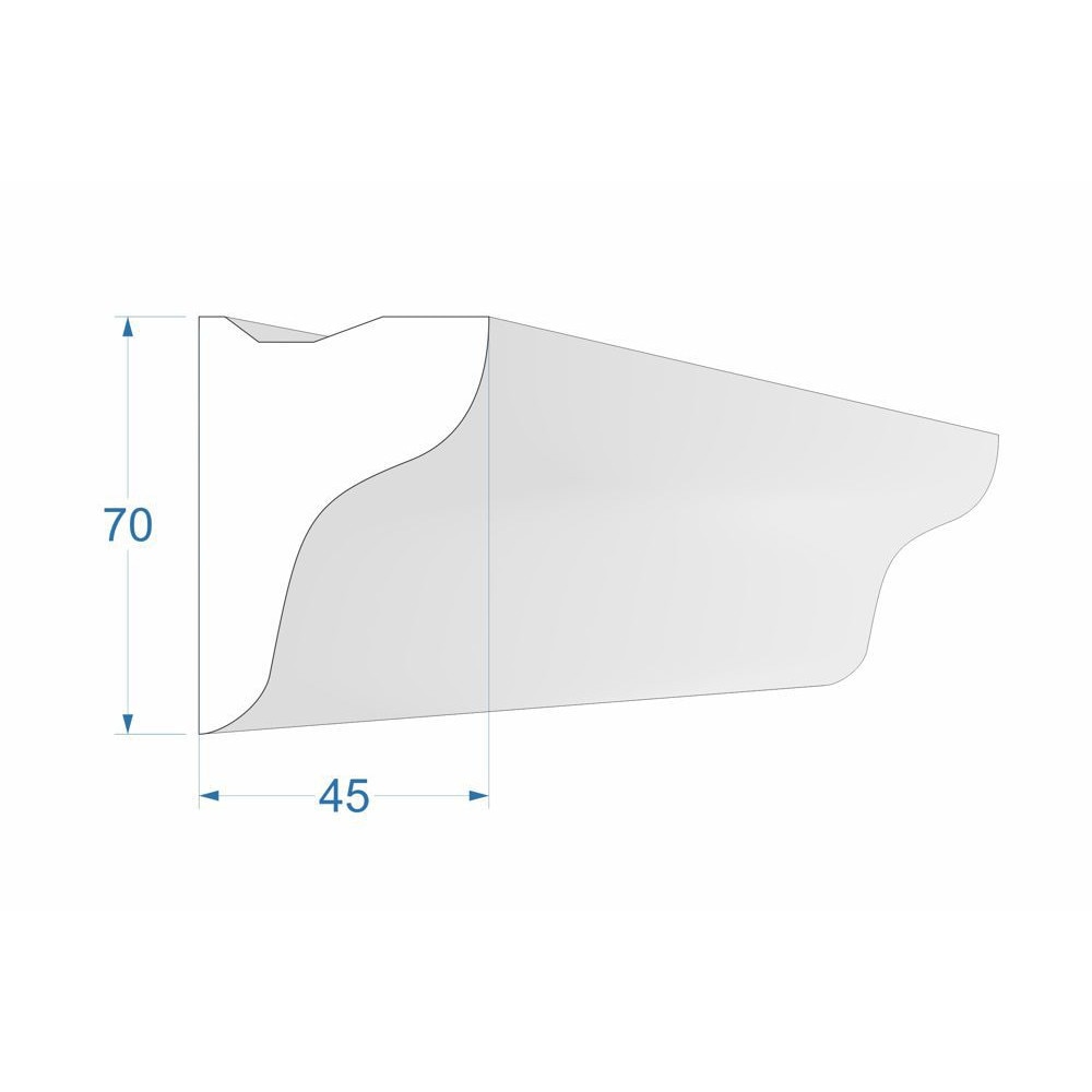 Karnis LED lámpákhoz Elhare LS18A, polisztirol, 70x45x2000mm, fehér ...