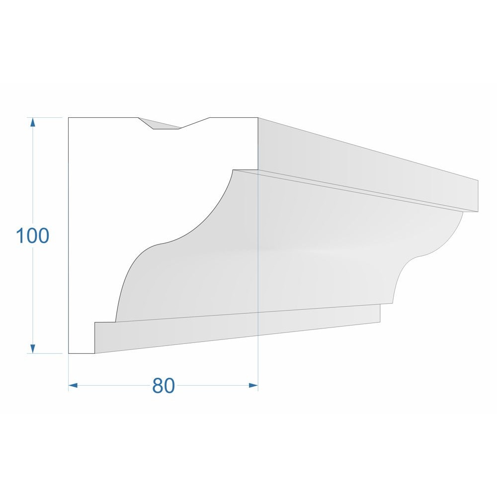 Karnis LED lámpákhoz Elhare LS17C, polisztirol, 100x80x2000mm, fehér ...