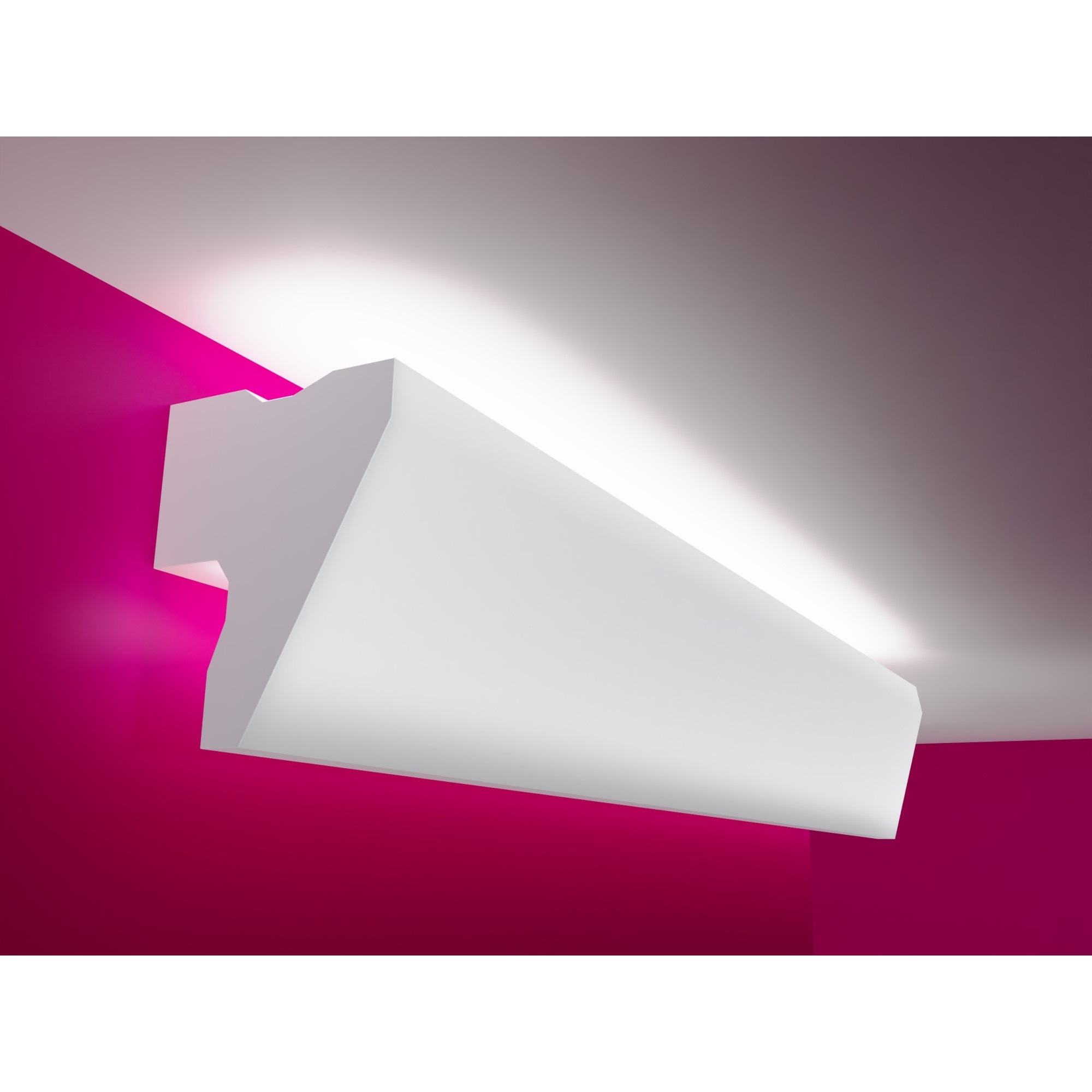 Cornisa pentru lumini LED ELHARE LS4A, Polistiren, Alb, 65x80x2000mm ...
