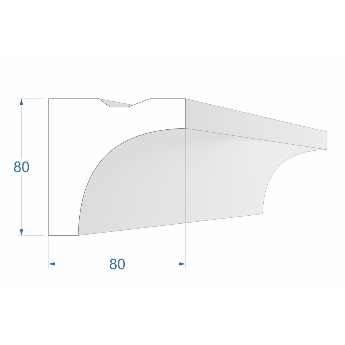 Cornisa pentru lumini LED ELHARE LS9B, Polistiren, Alb, 80x80x2000mm ...