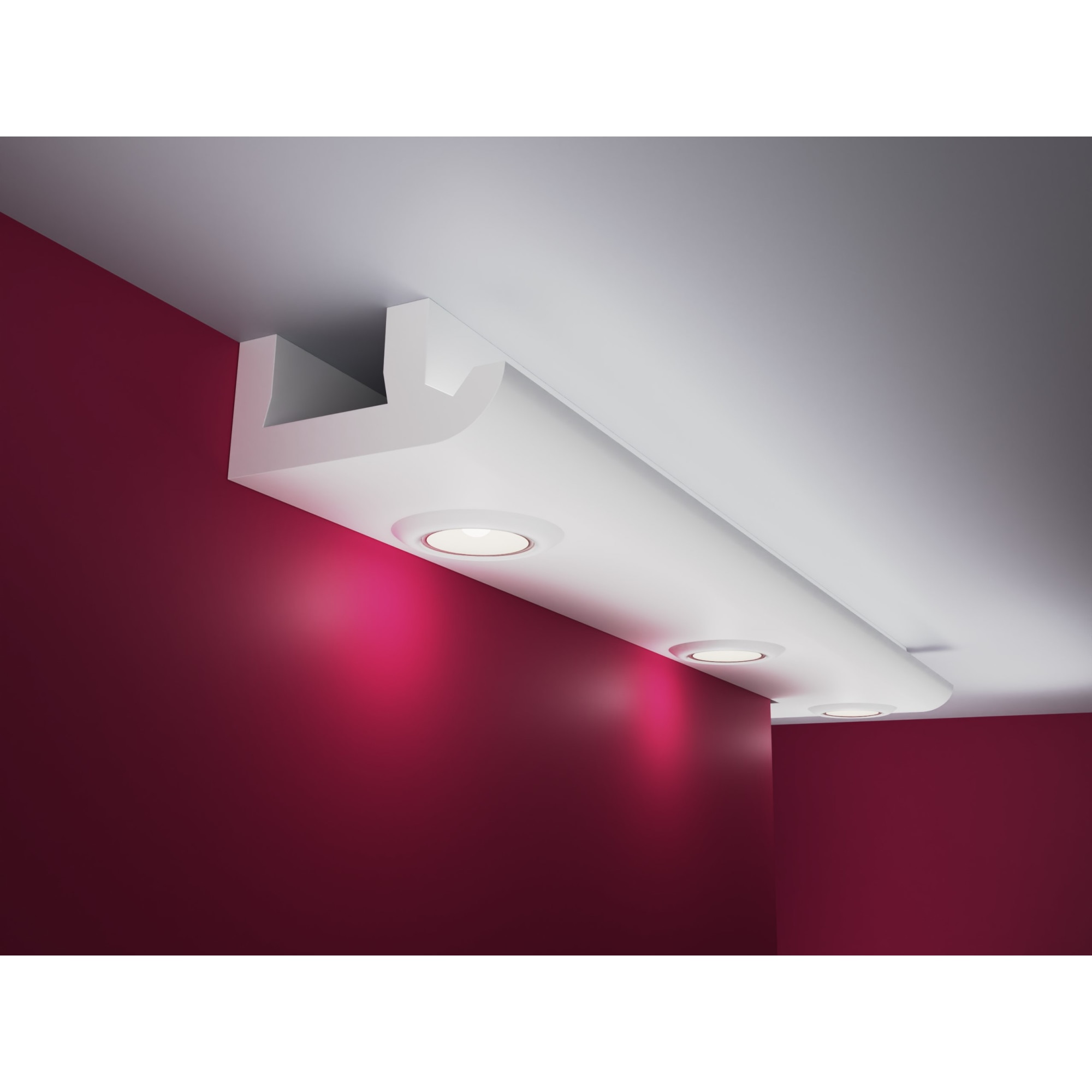 Tavan suspendat LED, Elhare, Polistiren, 130 x 80 x 2000 mm, Alb - eMAG.ro