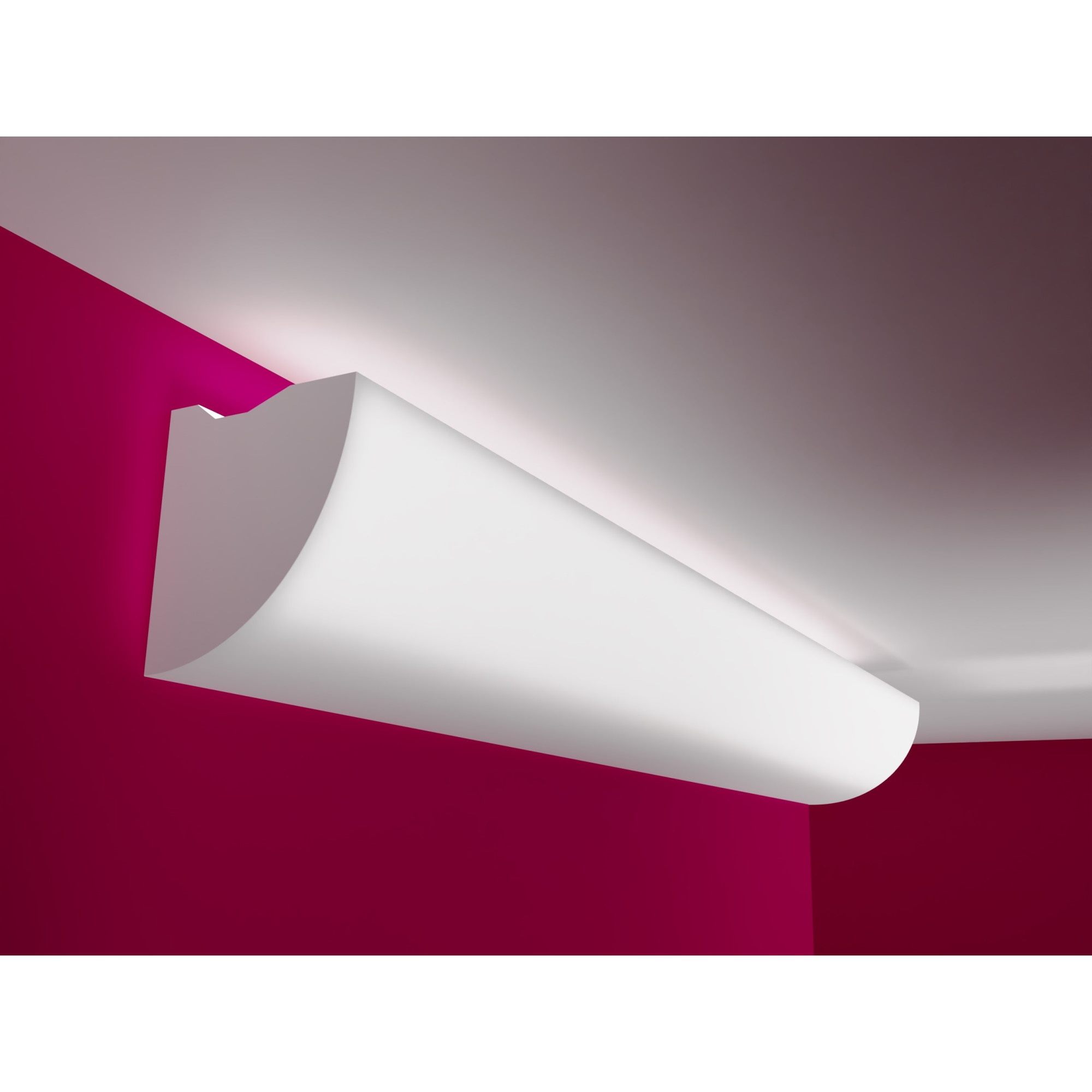 Cornisa pentru lumini LED ELHARE LS13A, Polistiren, Alb, 60x50x2000mm ...