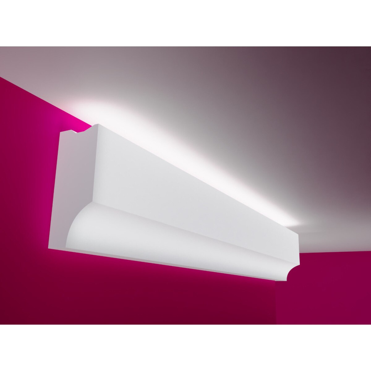 Cornisa pentru lumini LED Elhare LS37A, Polistiren, 50x90x2000mm, Alb ...