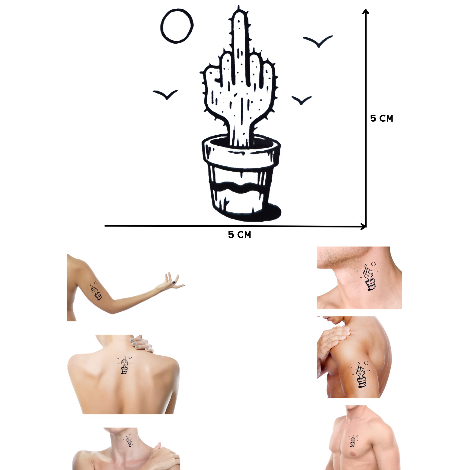 Tatuaj Temporar TT65, 5x5cm, pentru aplicare pe Corp, Ceramica, Metal ...