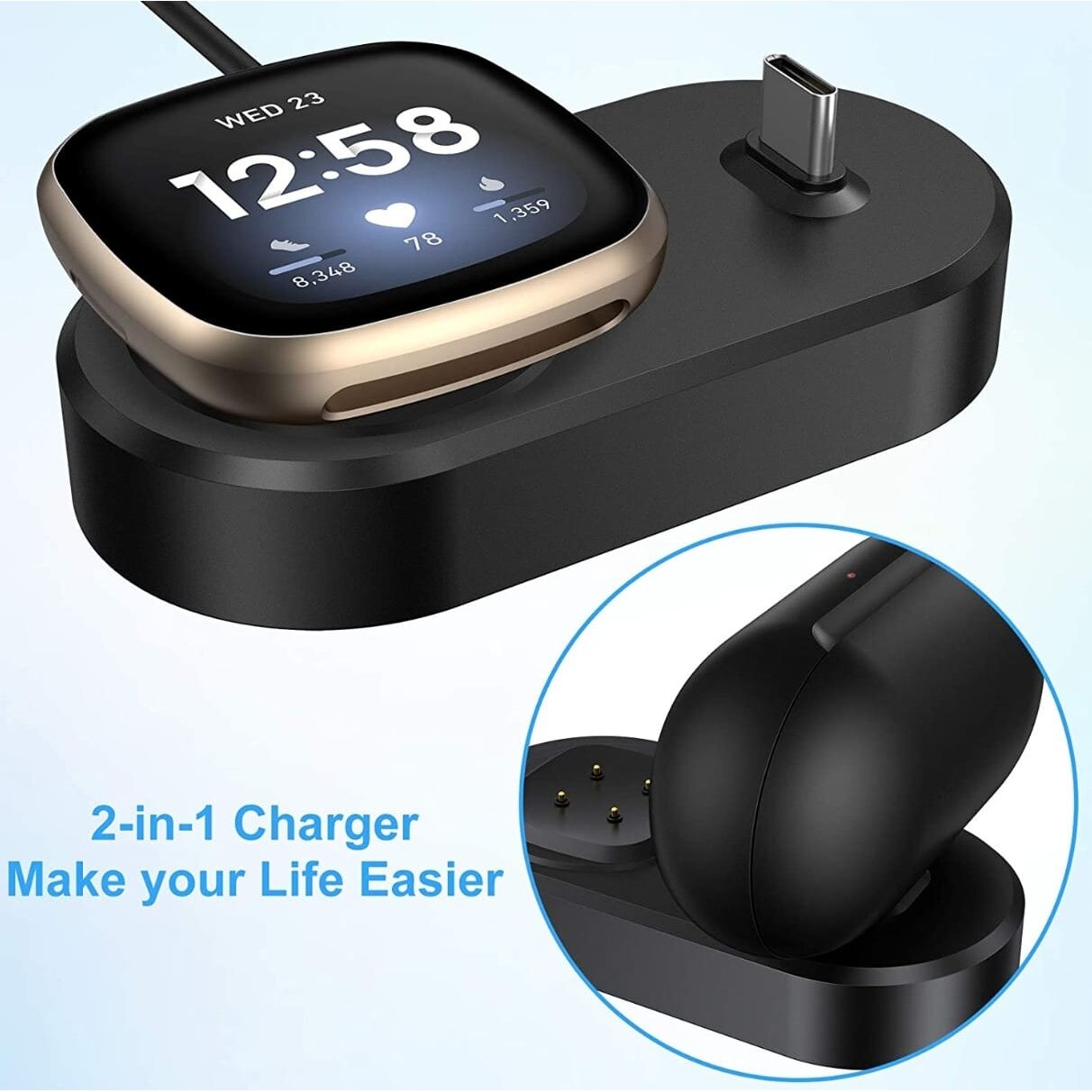 Кабел за зареждане 2 в 1 Usb към Type C и с 4 пинов магнитен щепсел