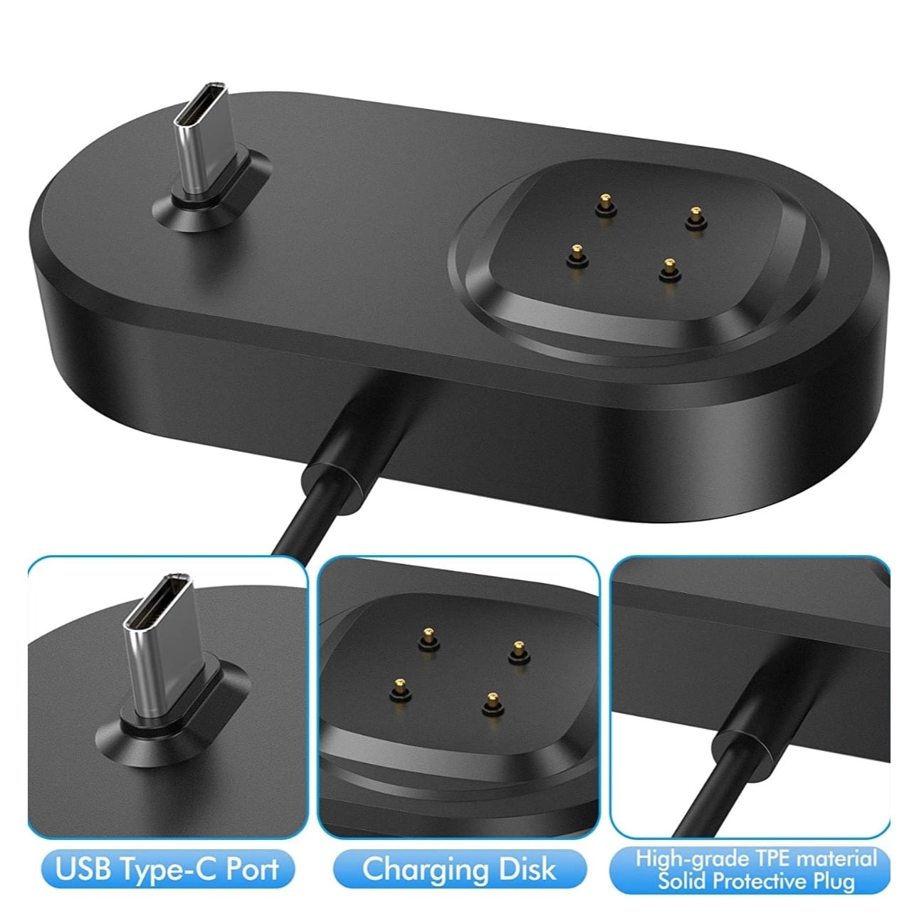 Кабел за зареждане 2 в 1 Usb към Type C и с 4 пинов магнитен щепсел