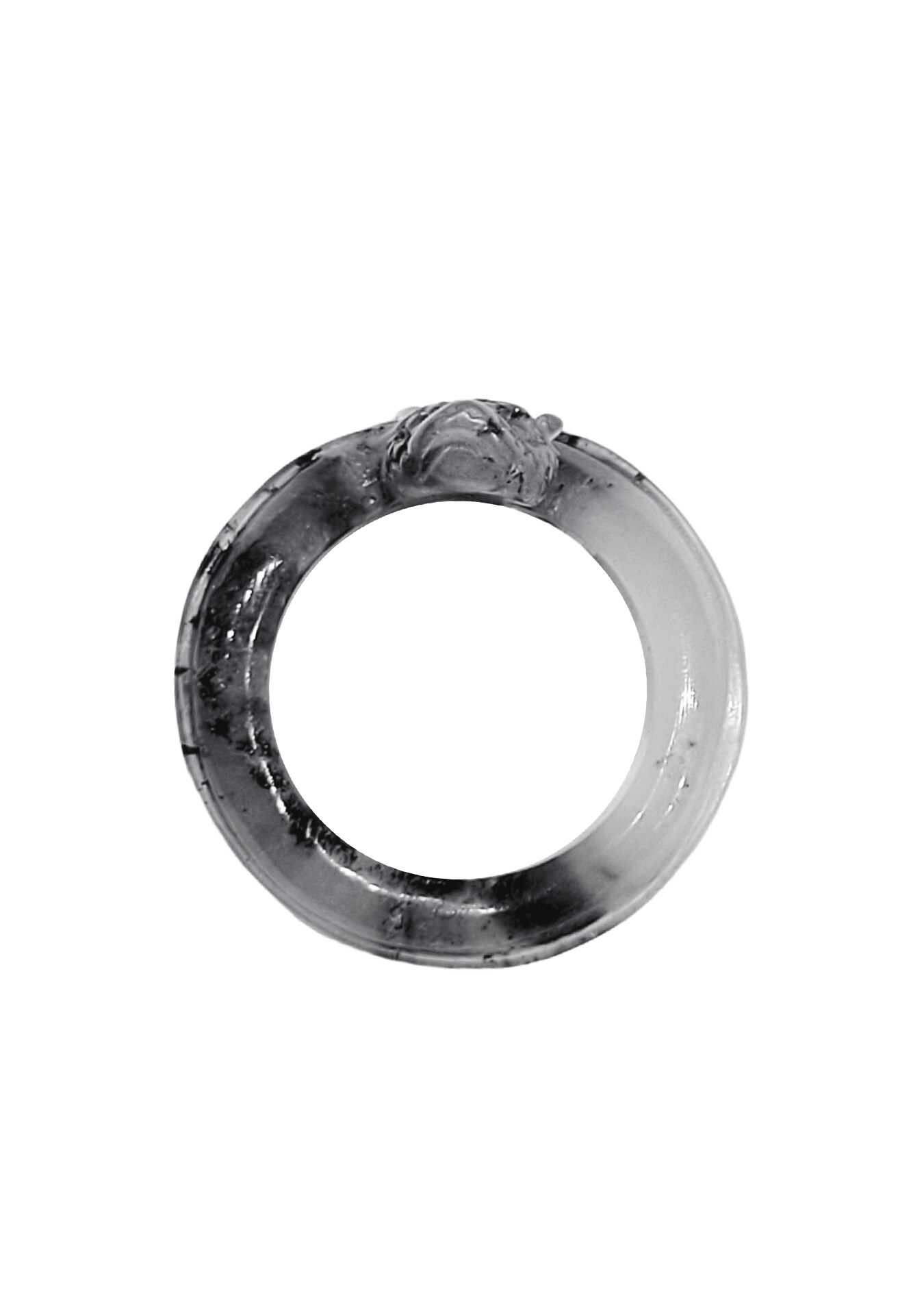 Inel cu piton de jad lucrat manual, marimea inelului SUA 11, Alb/Negru ...