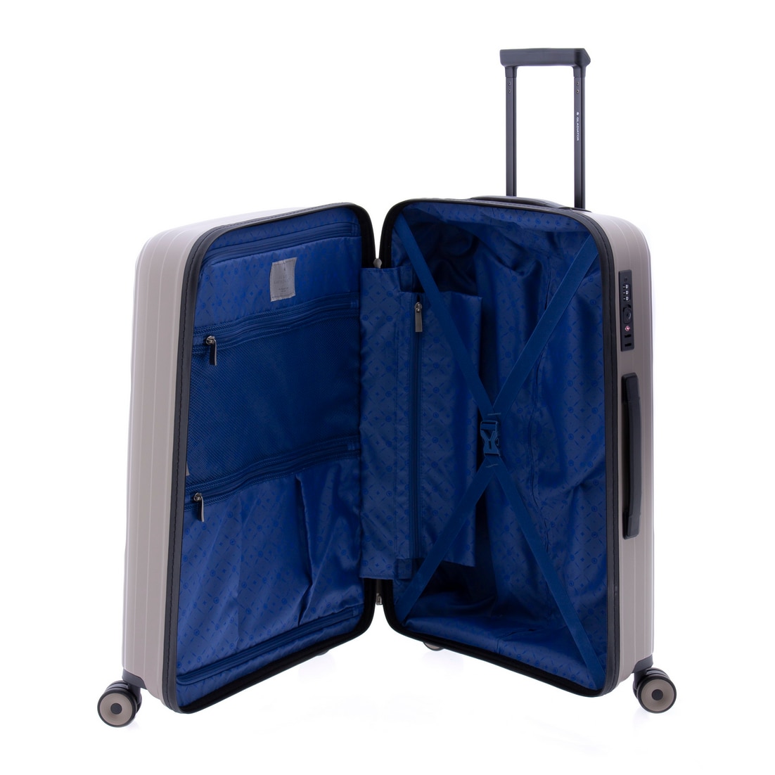 Troler Mediu Polipropilena 4 Roti Duble Cifru TSA Gladiator Ocean MG ...