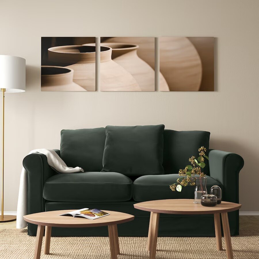 Set 3 tablouri ornamentale cu vase de lut, 56 x 56 cm - eMAG.ro