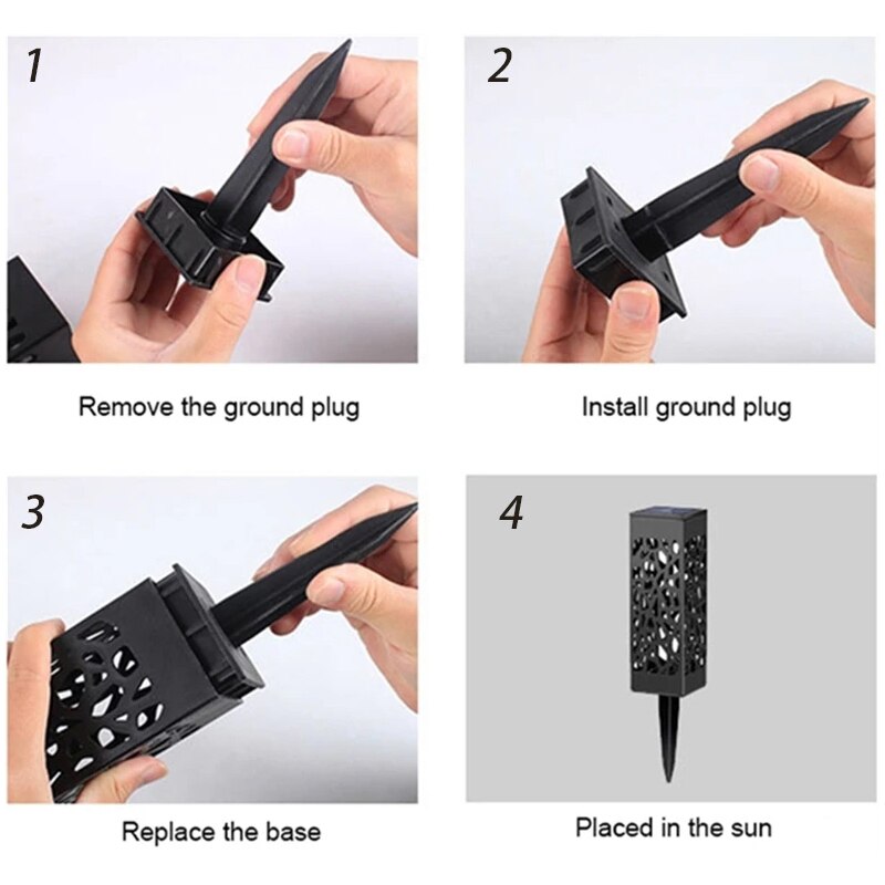 Set 4x LED Lampa solara de gradina, VIELLAN, IP44, PP, 28 cm, lumina ...