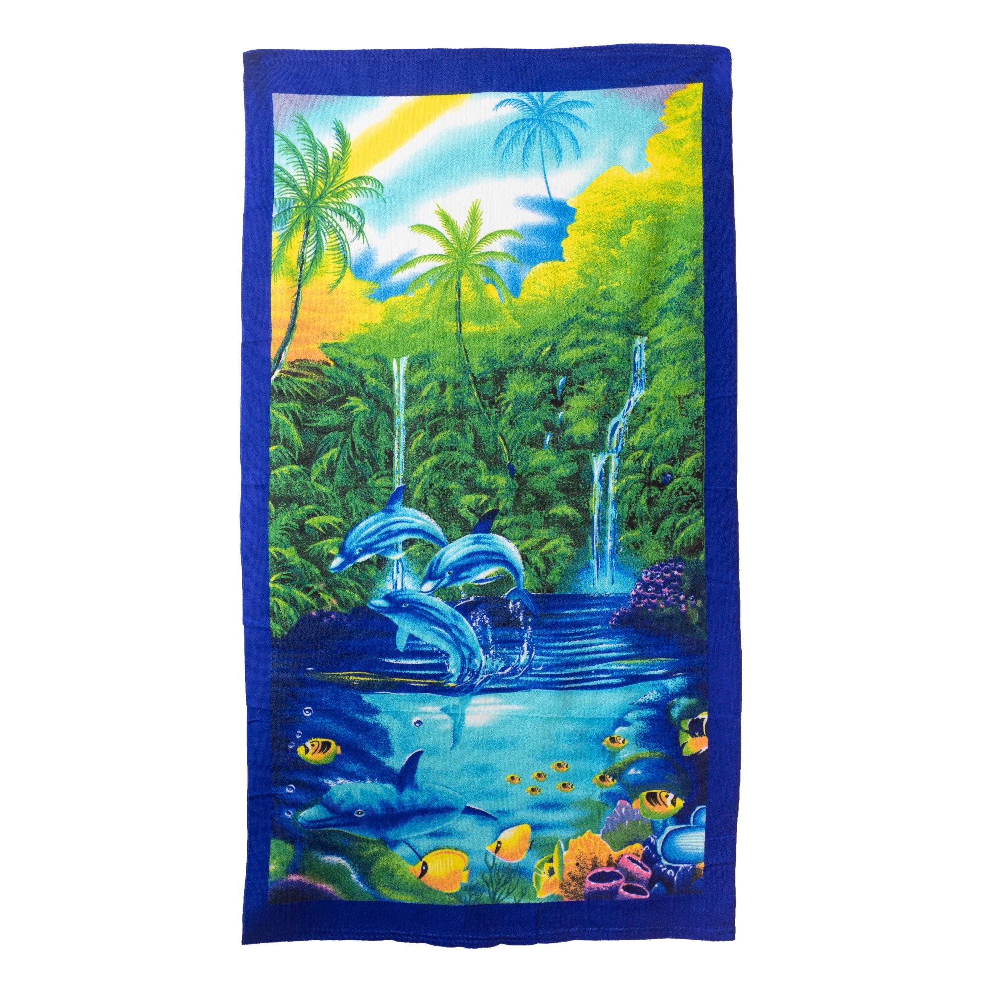 Prosop plaja, 70x150cm, microfibra, gramaj 260 g, model cascada - eMAG.ro