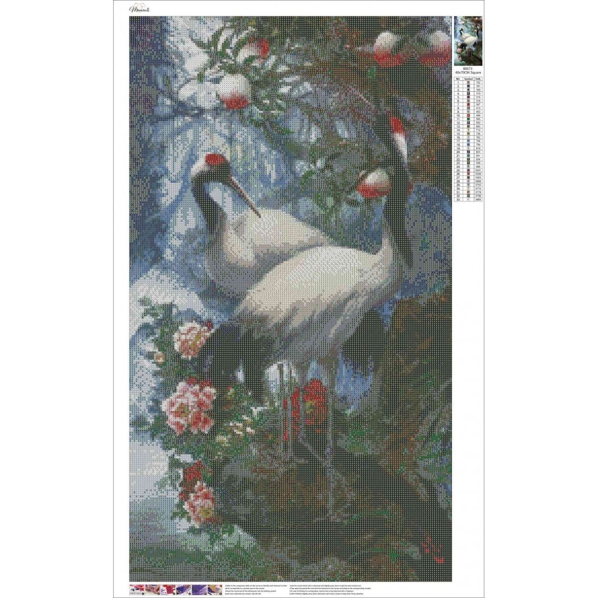 Set de broderie cu diamante 5d Patrat, Mmoments, 45X75Cm, Cocorii ...