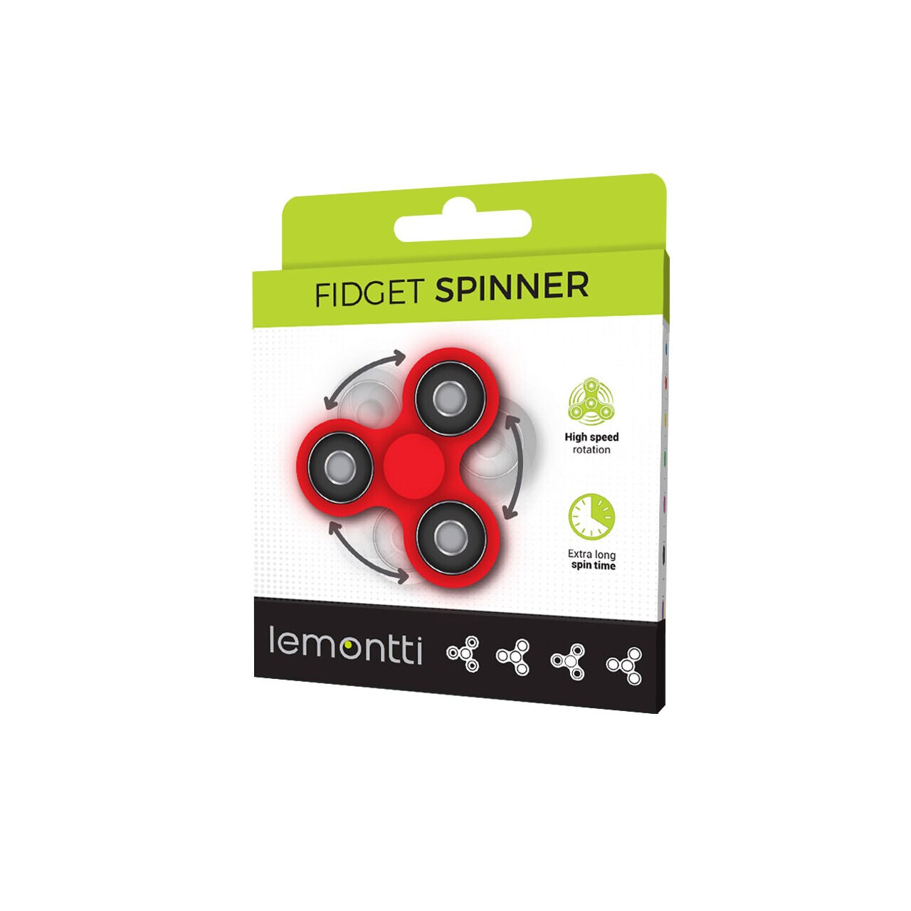 Fidget Spinner Lemontti, Plastic, Rosu - eMAG.ro
