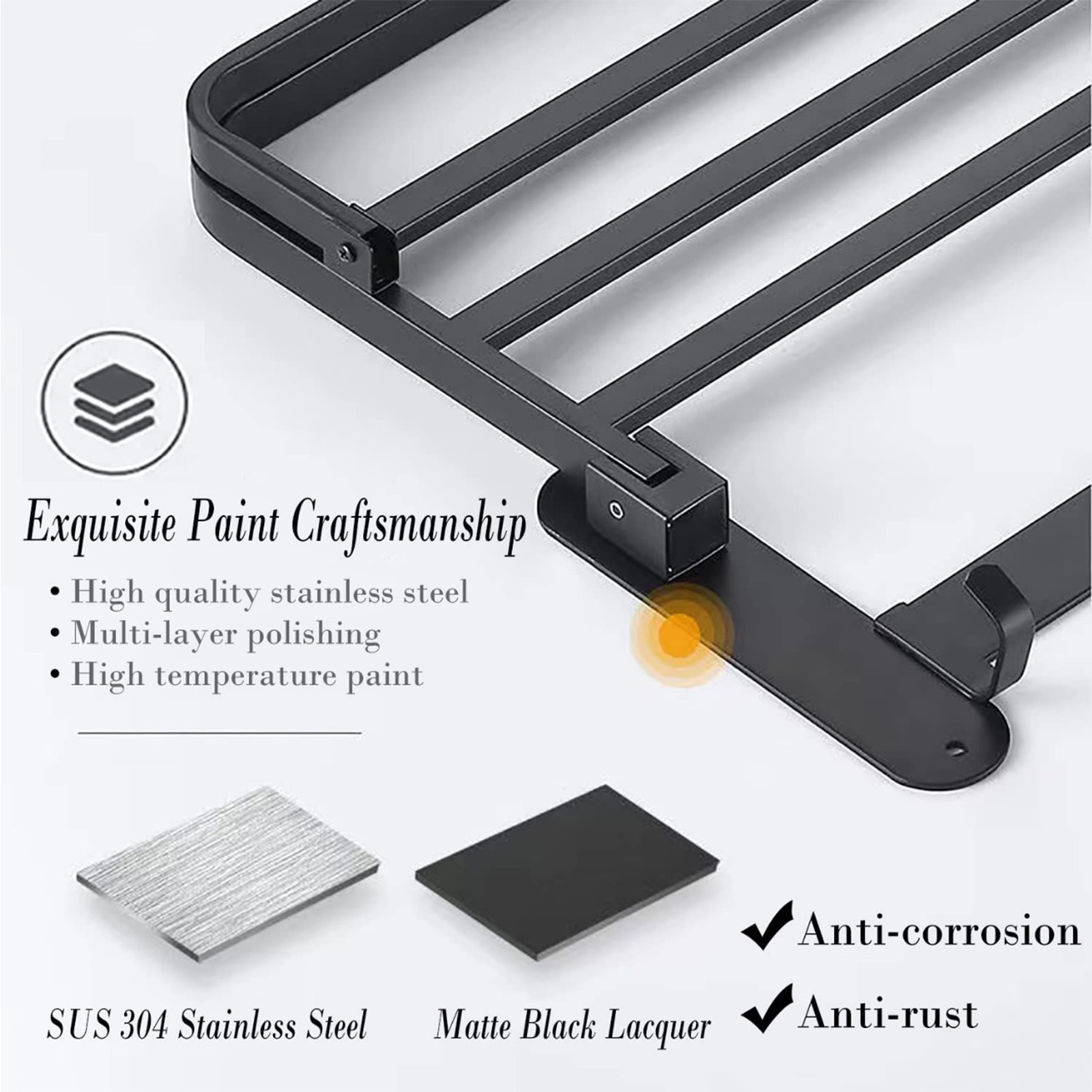 Поставка за хавлии Darklove Със закачалки Сгъваема на 90° конструкция за пестене на място