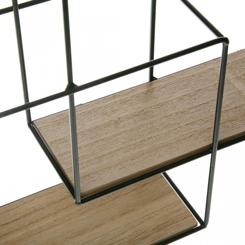 Etajera neagra/maro din metal si lemn 33 cm Wall Shelf Big Versa Home ...