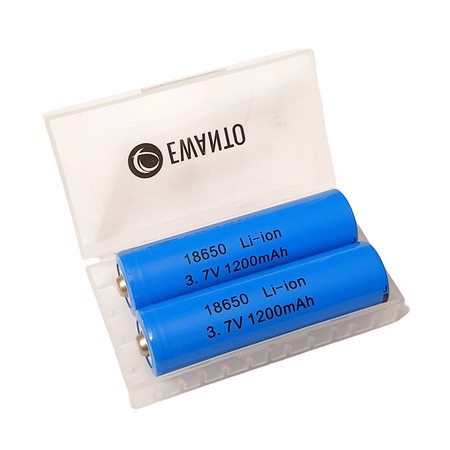 Set 2 acumulatori 18650, Li-Ion, 1200 mAh, 3.7V - eMAG.ro
