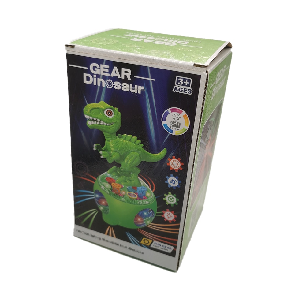 Dinozaur cu baterii, sunete si lumini, Omni-directional, 27cm, Vision ...