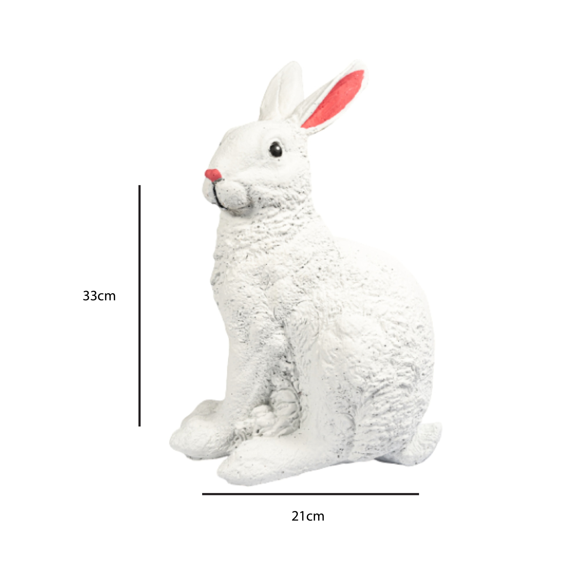 Iepure de camp, alb, beton, 33x13x21cm - eMAG.ro