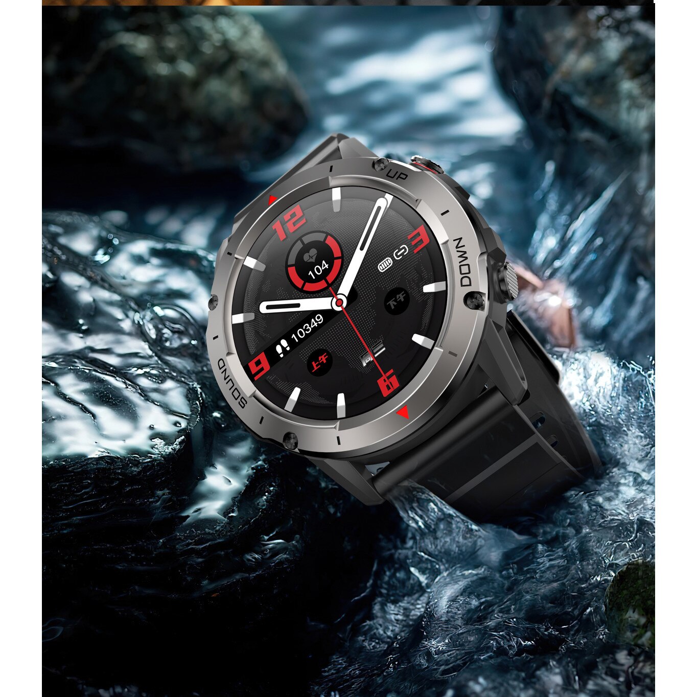 Ceas smartwatch barbati Negru, Singlait SX9, 1.39 inch IPS HD, multi ...