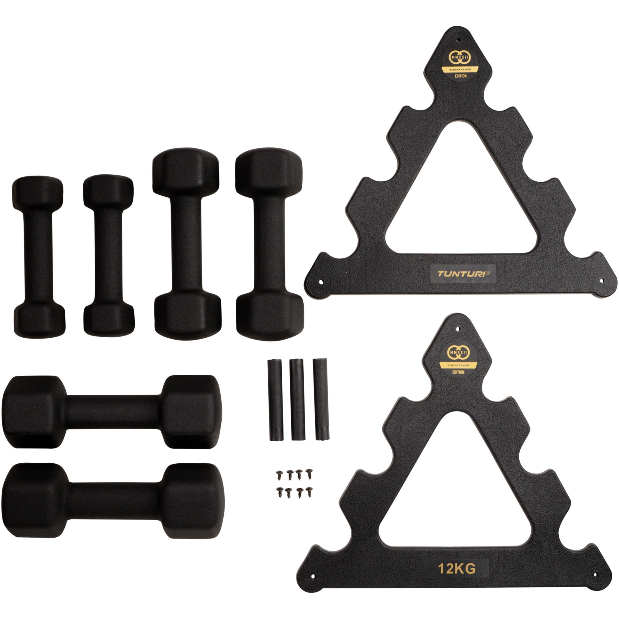 Set gantere cu stand Tunturi Centuri Neopren, 2 x 1 kg | 2 x 2 kg | 2 x ...