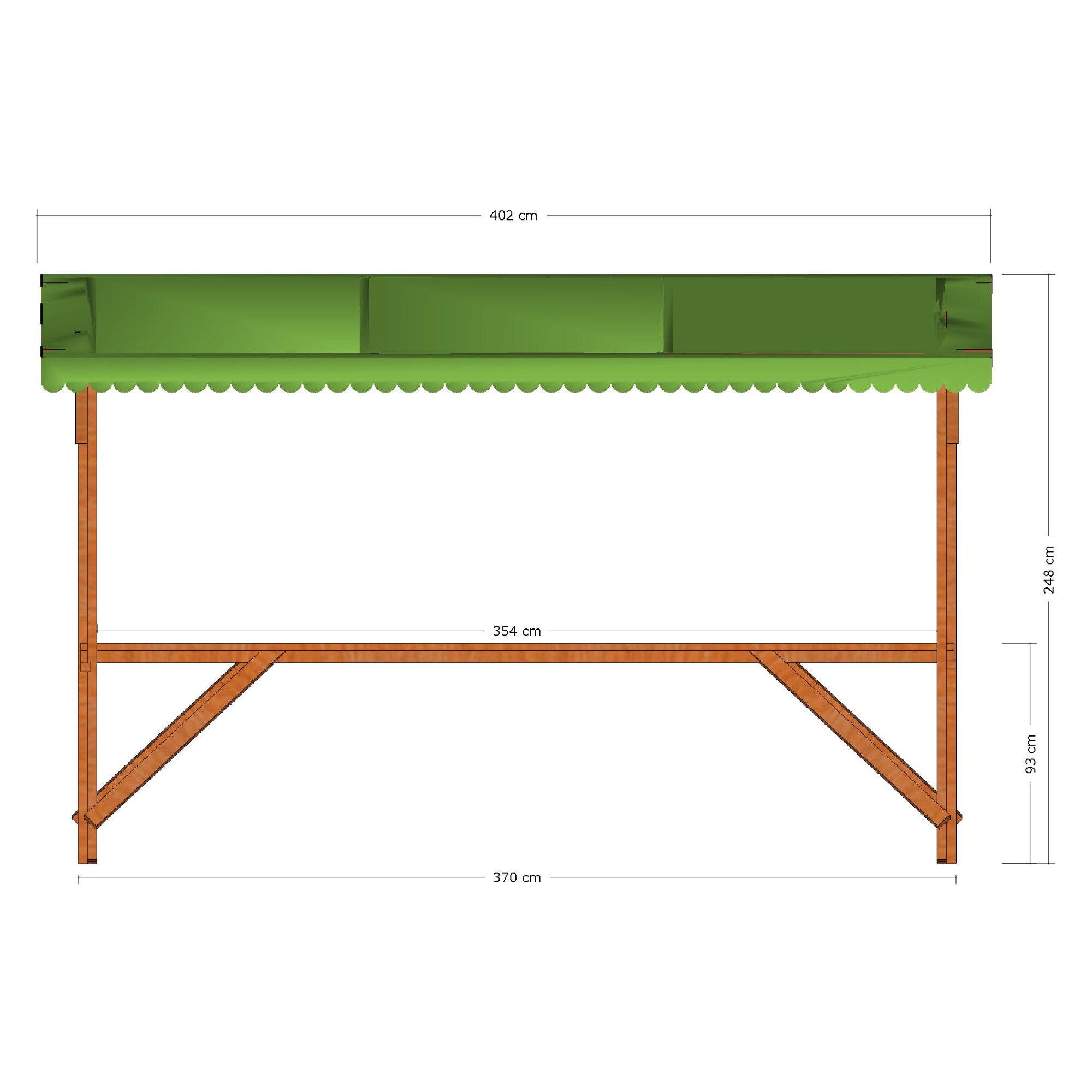 Pavilion de vanzare din lemn 150x370x209 cm - eMAG.ro