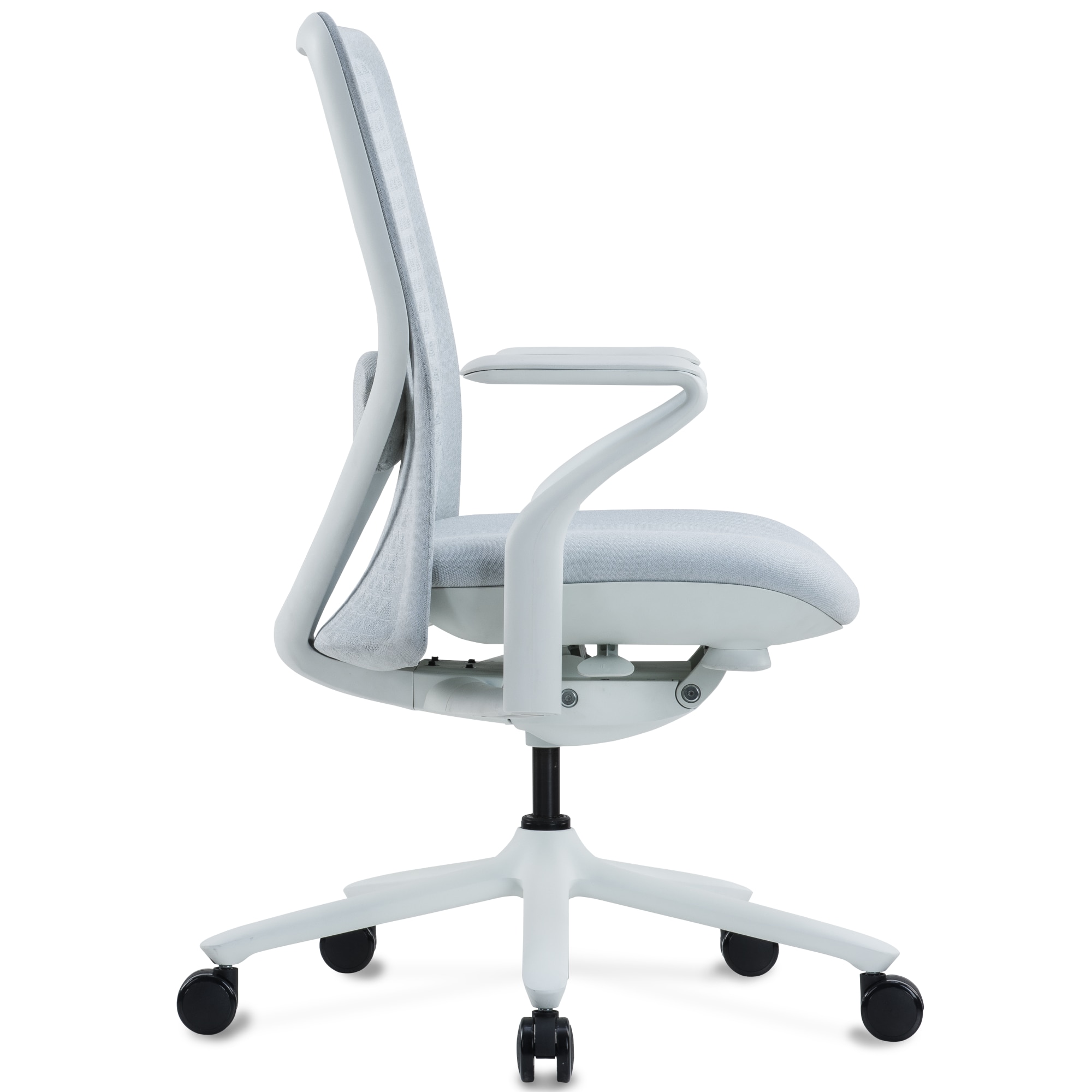 Scaun ergonomic QMOBILI POLY Alb, sezut stofa, spatar mesh textil 3D ...