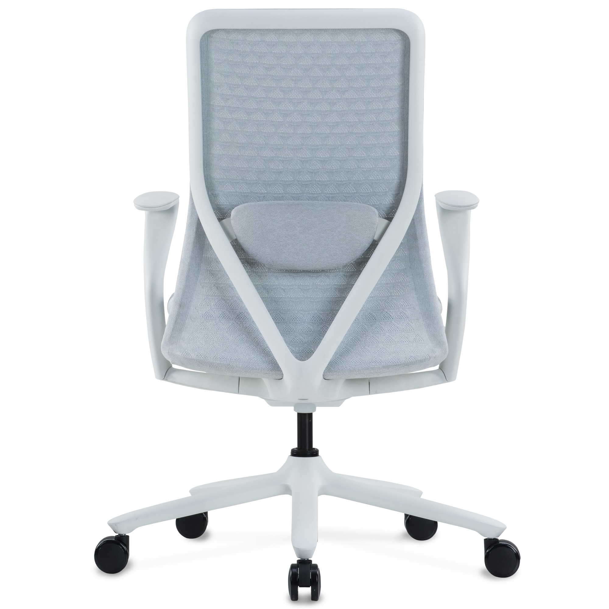 Scaun ergonomic QMOBILI POLY Alb, sezut stofa, spatar mesh textil 3D ...