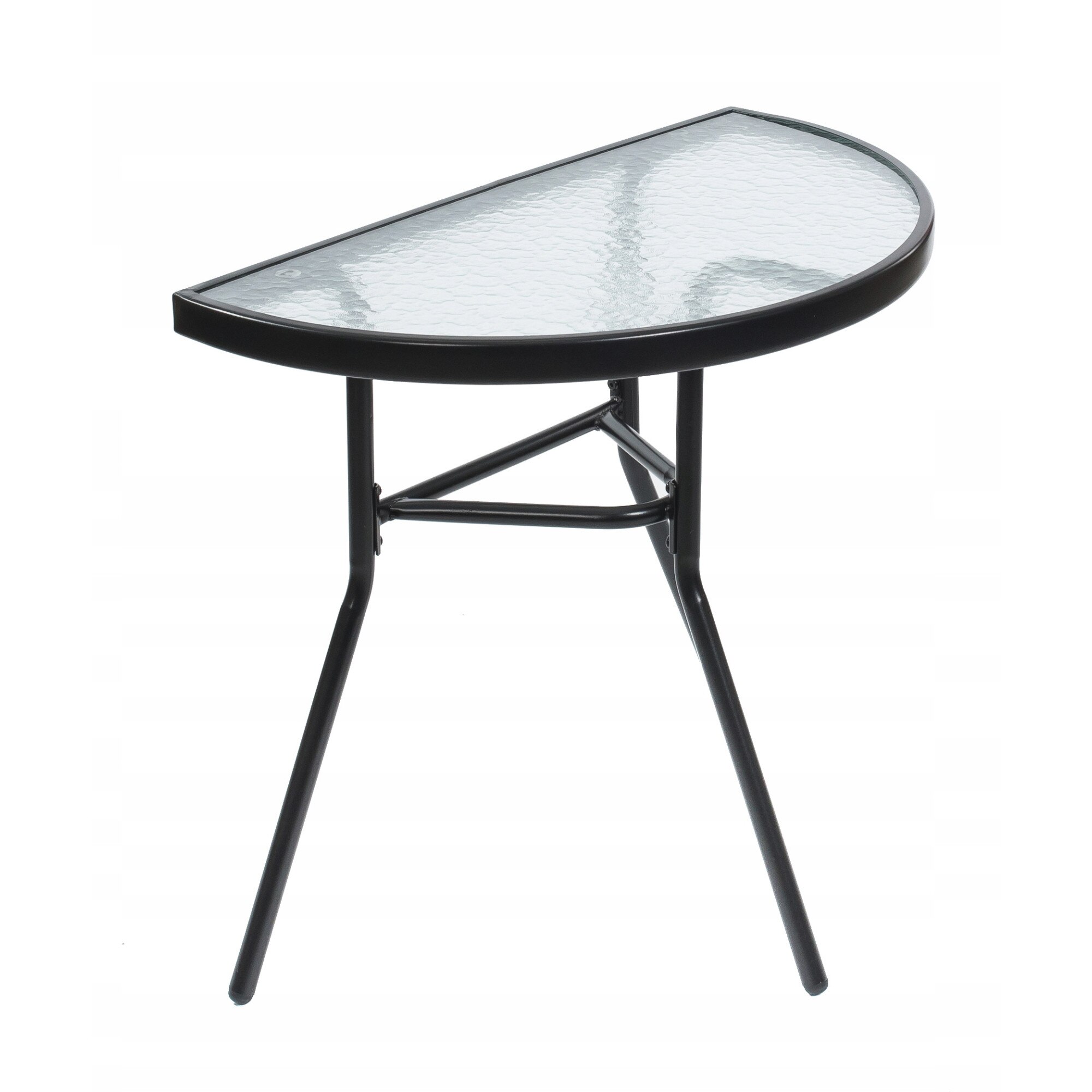 Set mobilier gradina sau balcon, masa semirotund sticla cu 2 scaune ...