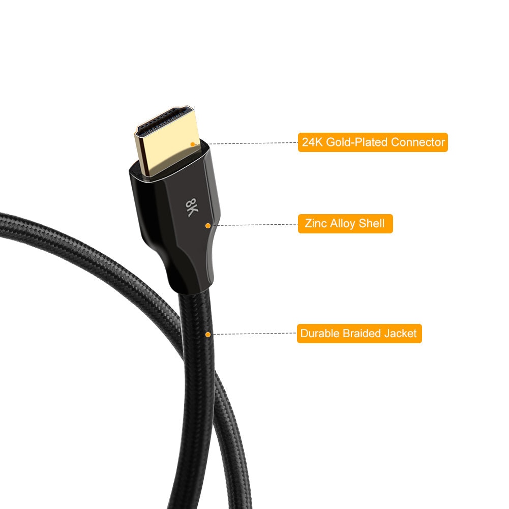 Cablu HDMI 2.1 tata-tata, Certificat, CableCreation®, 8K@60HZ, 4K/2K ...