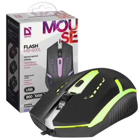 Mouse gaming, Defender, LED, Negru - eMAG.ro