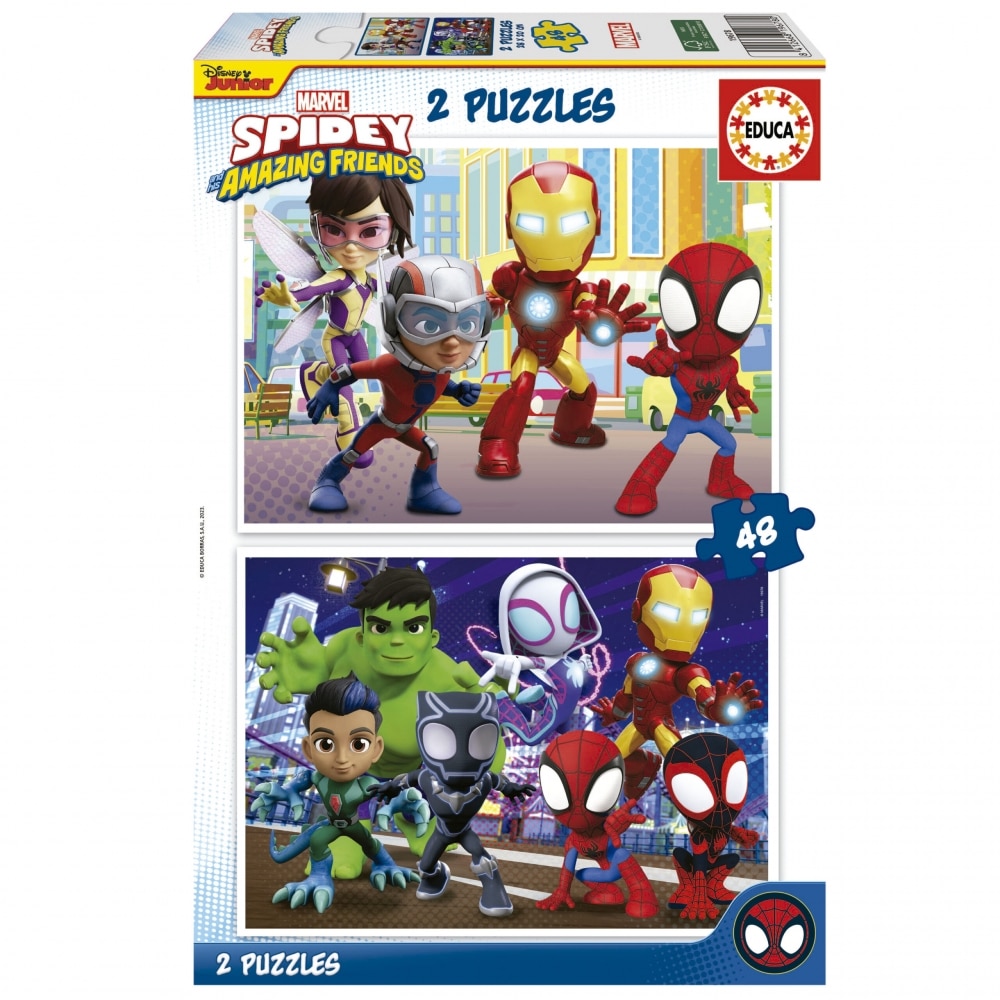 Puzzle, Educa, Spidey si prietenii lui uimitori, 2 x 48 piese - eMAG.ro
