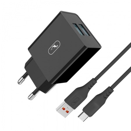Incarcator de retea, SkyDolphin, SC30V, 2USB, 2.1A, Micro-USB, Negru ...