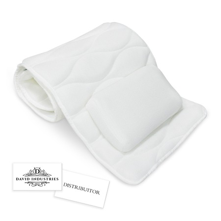 Възглавница за баня DAVID INDUSTRIES, с вендузи, 3D мрежа, с кука, бял ...