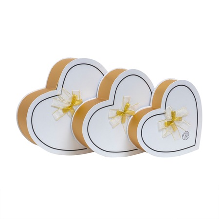 Set 3 cutii in forma de inima, cu capac alb, B.S.P. / CD4954_alb - eMAG.ro