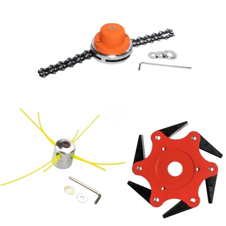 Set motocoasa 3 accesorii, Mosor aluminiu 4 fire, Disc 6 cutite, Mosor ...