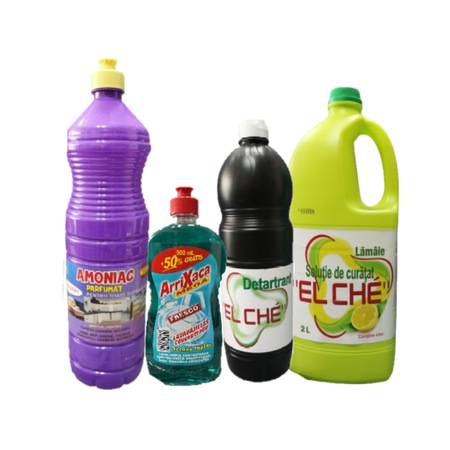 Pachet curatenie generala cu detartrant, 1l, amoniac, 1.5 l solutie pe ...