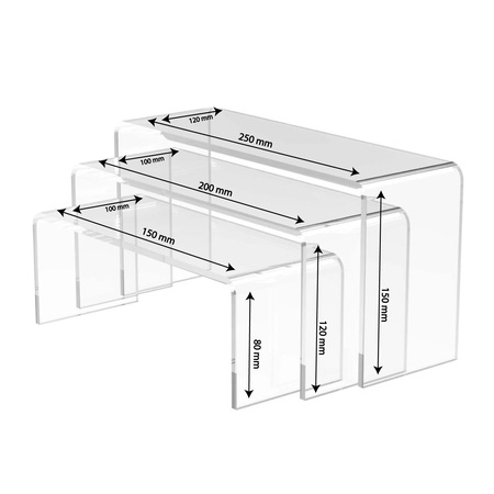 Set 3 standuri, forma U, stiplex transparent - eMAG.ro