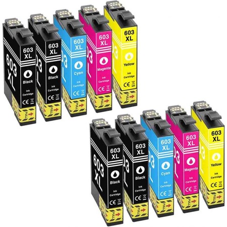 Set 10 cartuse Compatibile cu Epson 603XL Multicolor, pentru Epson ...