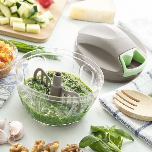 Tocator manual pentru legume, Mini-Chopper, cu snur, 3 cutite - eMAG.ro