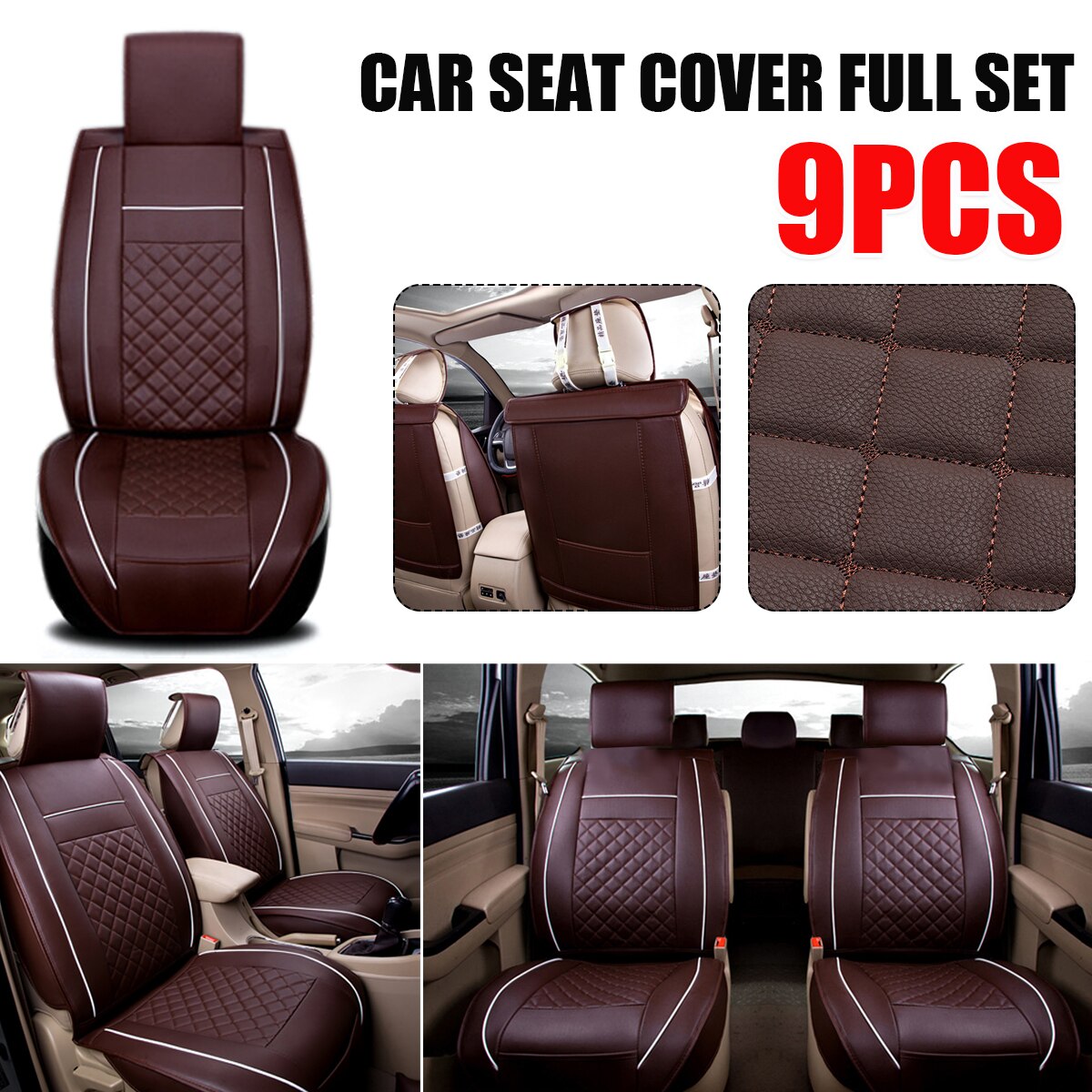 Perna scaun auto, ELUTO, standard cu cinci locuri, maro - eMAG.ro