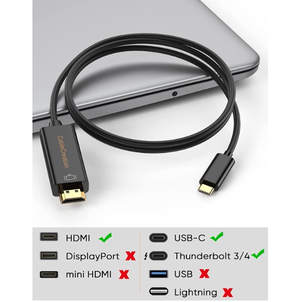 Кабелен адаптер за домашен офис Cable Creation, USB Type C към 4K HDMI ...