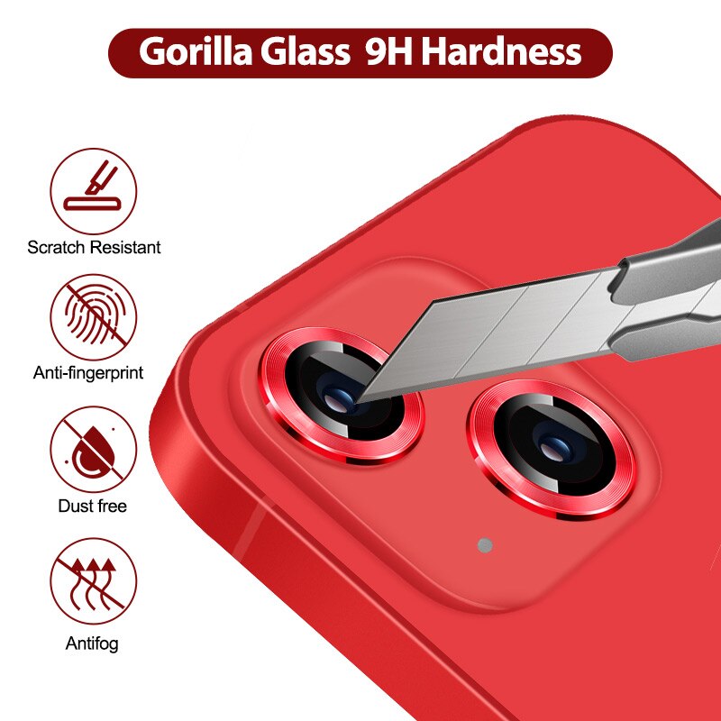 Set folii protectie camera, Mohave, Compatibil cu iPhone 12, Red - eMAG.ro