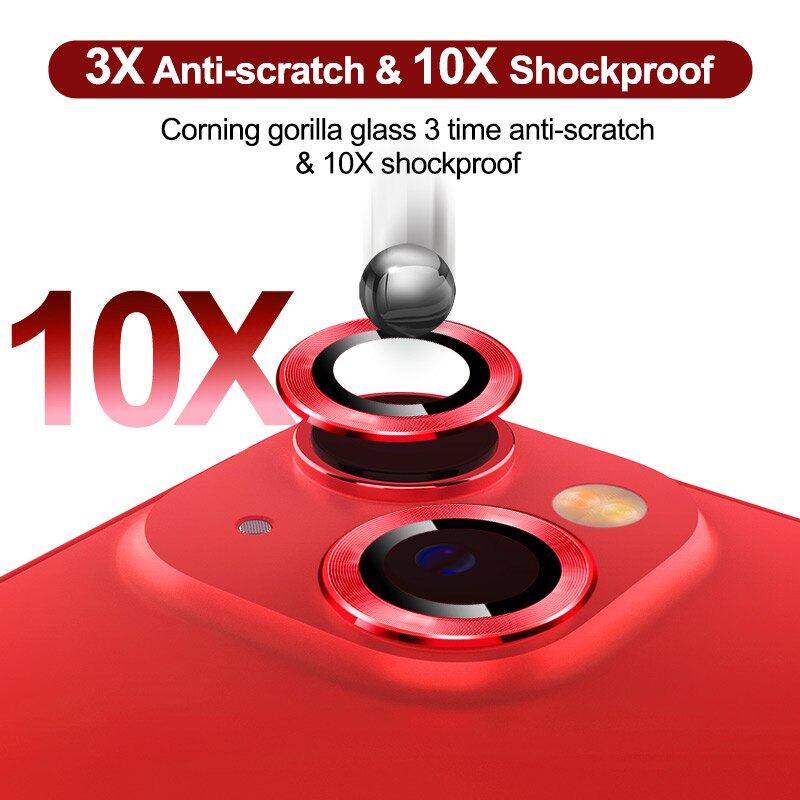 Set folii protectie camera, Mohave, Compatibil cu iPhone 12, Red - eMAG.ro