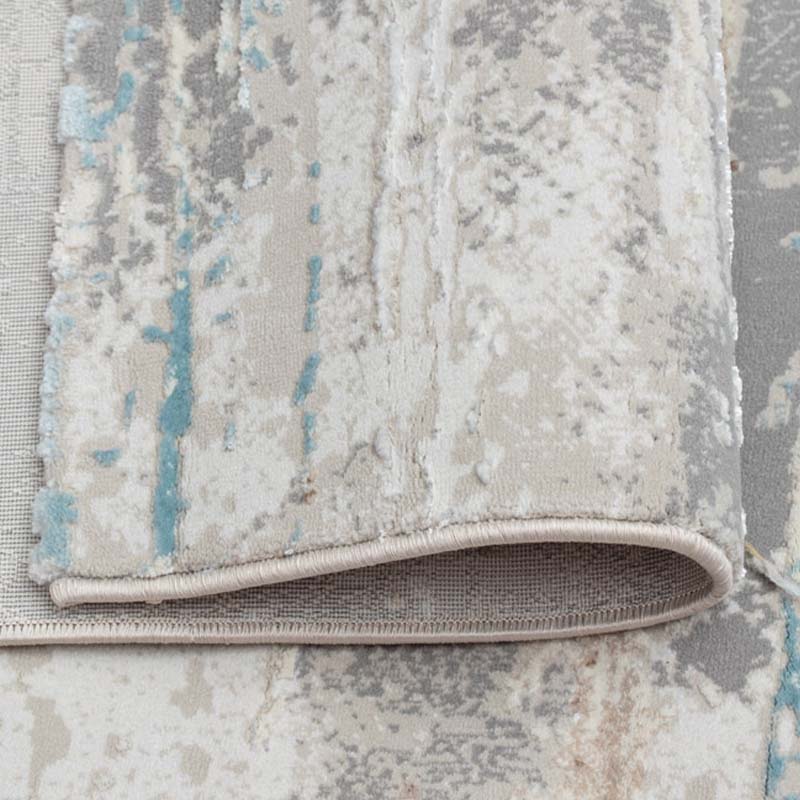 Covor modern si elegant Rose, 36556B, bej/turcoaz, cu dungi, 200 x 300 ...