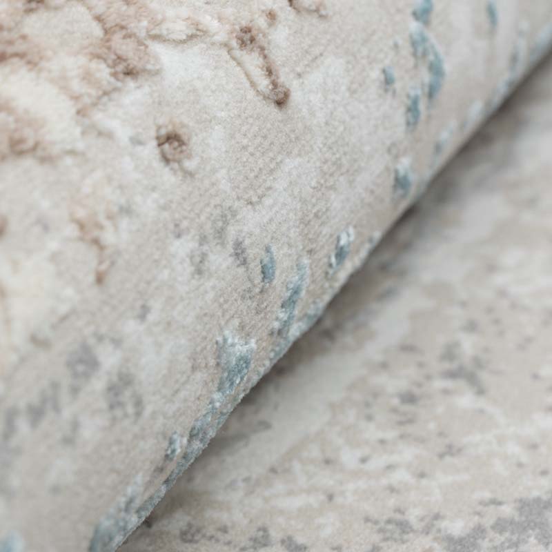 Covor modern si elegant Rose, 36556B, bej/turcoaz, cu dungi, 200 x 300 ...