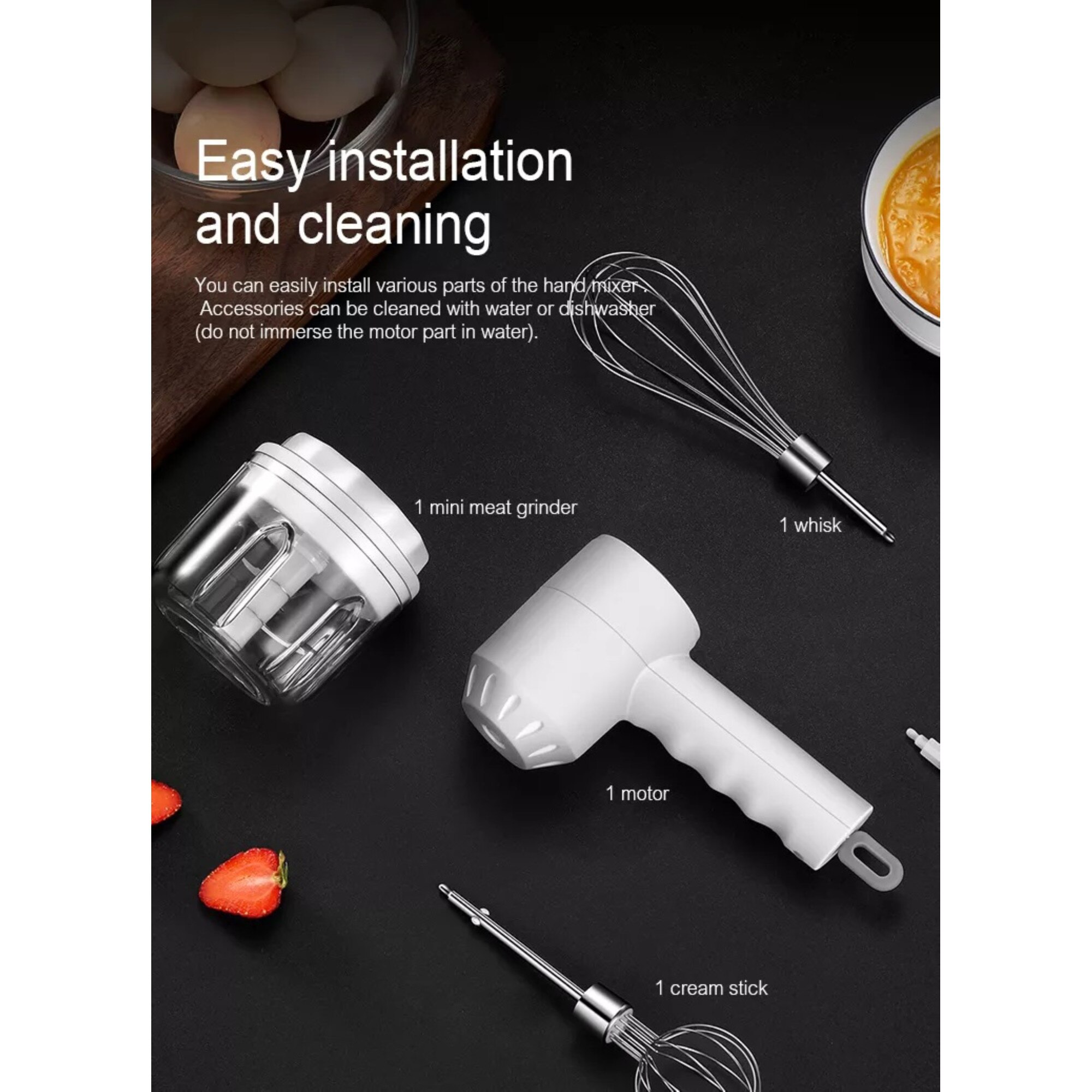 Mini mixer portabil 3 in 1 fara fir multifunctional, pentru oua ...