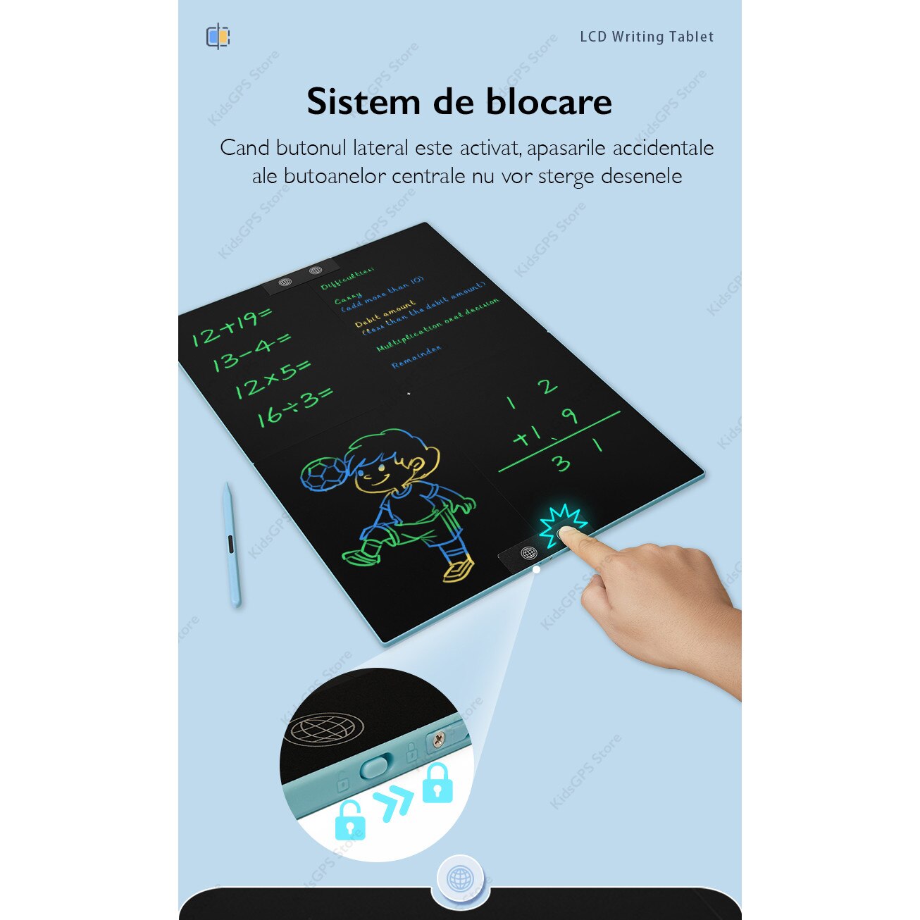 Tableta de scris si desenat color dubla Techone® Draw Pro, 21inch, LCD ...