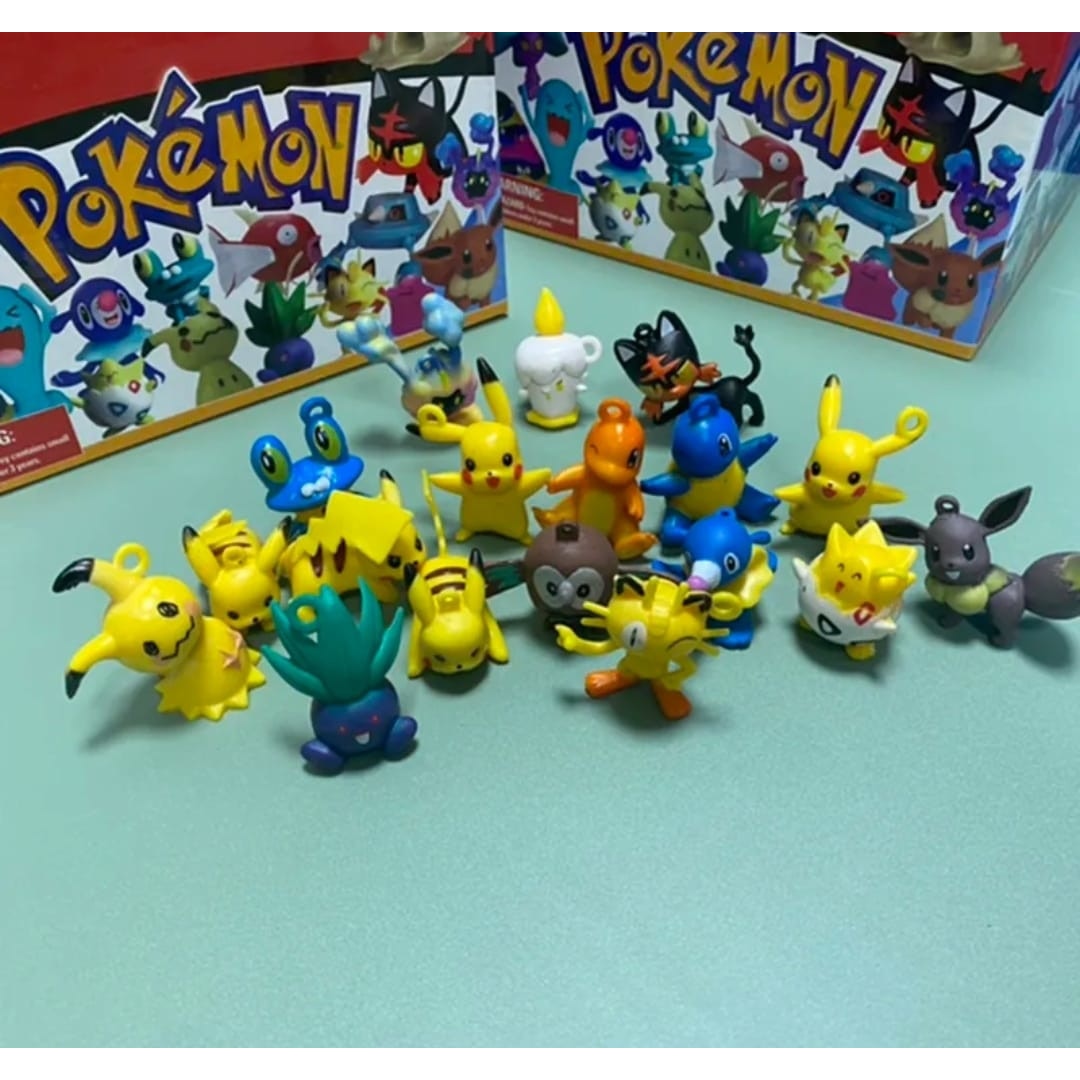 Комплект фигурки и карти изненада Pokemon, 24 броя, 7 см, Многоцветен ...