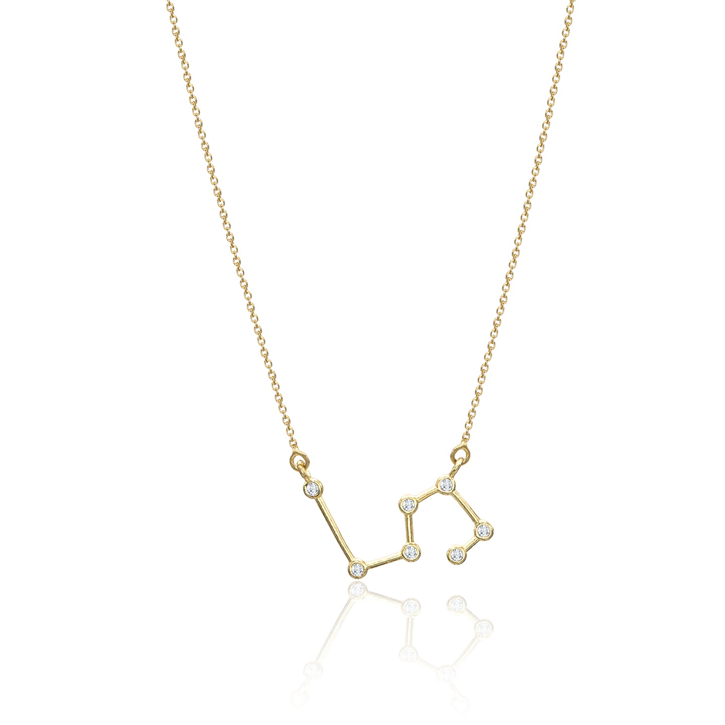 Lantisor, Loor, argint 925, placat aur galben 18K, cu constelatie Leu ...