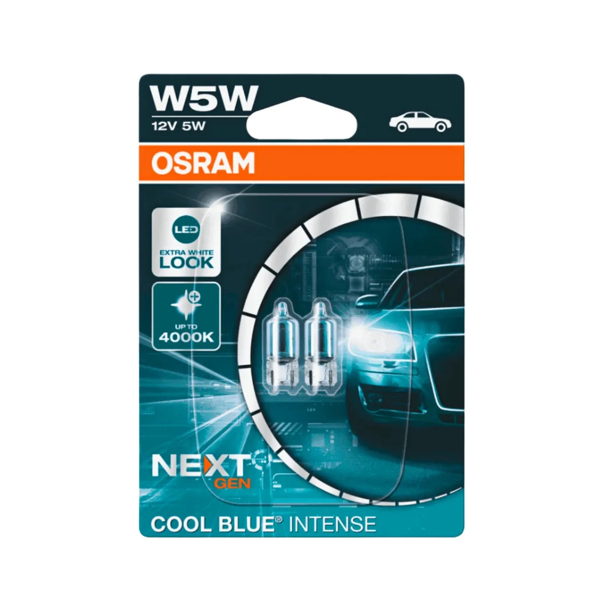 Set 2 becuri auto halogen Osram W5W Cool Blue Intense Next Generation ...